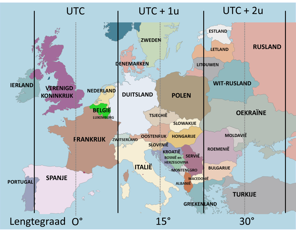 Geografische Kijk Op West Europa En De Tijd Zomeruur Geografische Kijk Op West Europa En De Tijd Zomeruur